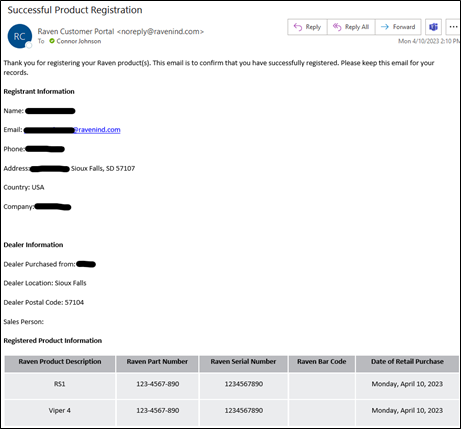 Activate or Register a New Raven Product