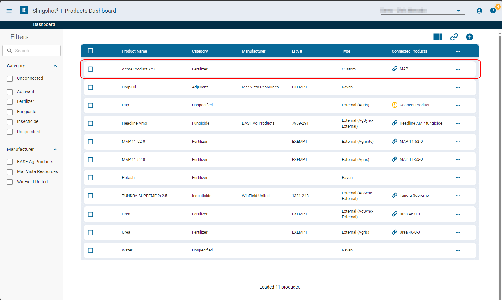Manage Product Connections
